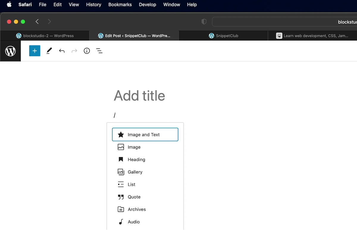 Creating custom ACF blocks with Blockstudio - SnippetClub