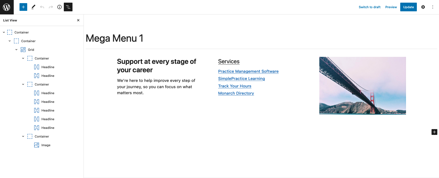 Building a Mega Menu with GeneratePress & Blocks - SnippetClub